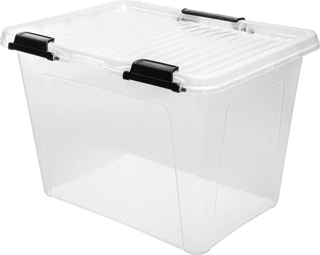 Box s víkem, 40 × 30 × 27 cm, 19 l, transparentní