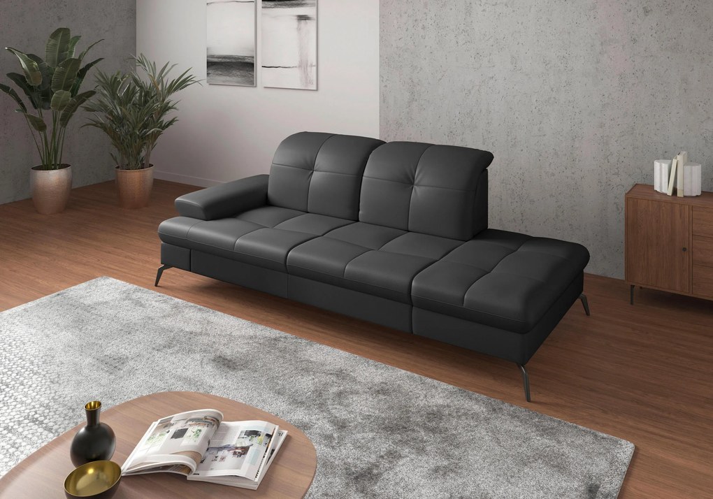 XXXLutz LENOŠKA, textil, kůže, černá Sit & More - Online Only sedačky - 00014401177R
