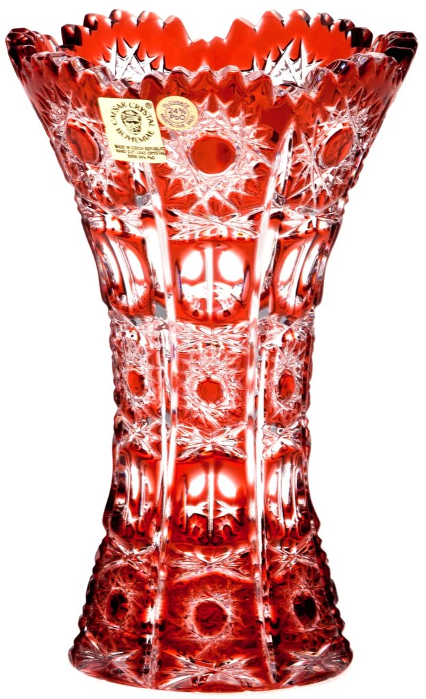 Váza  Petra, barva rubín, výška 155 mm