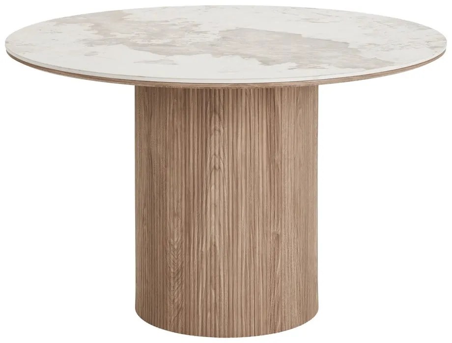 Kulatý jídelní stůl s deskou v dekoru mramoru ø 120 cm Athens – House Nordic