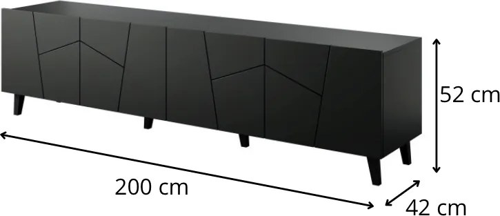 TV stolek Etna 200 cm černý
