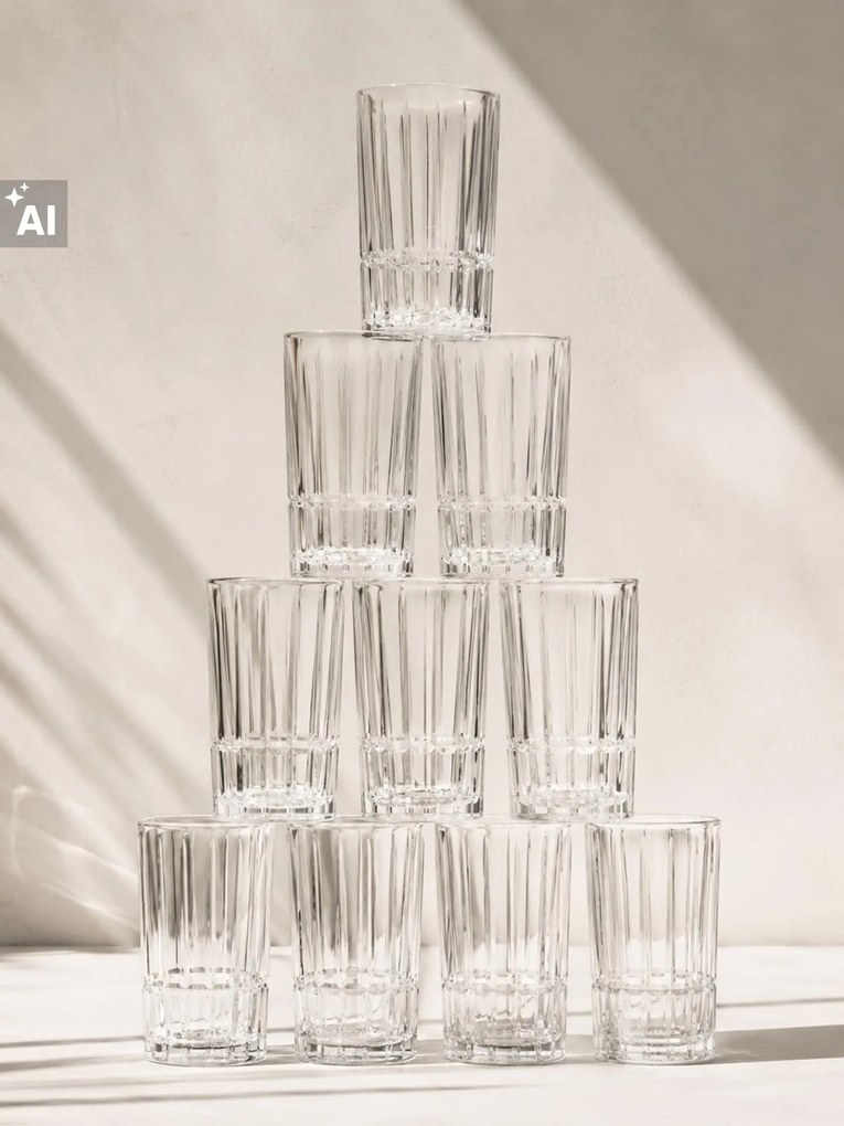 Sinsay - Sklenice s reliéfním vzorem 4 pack - clear