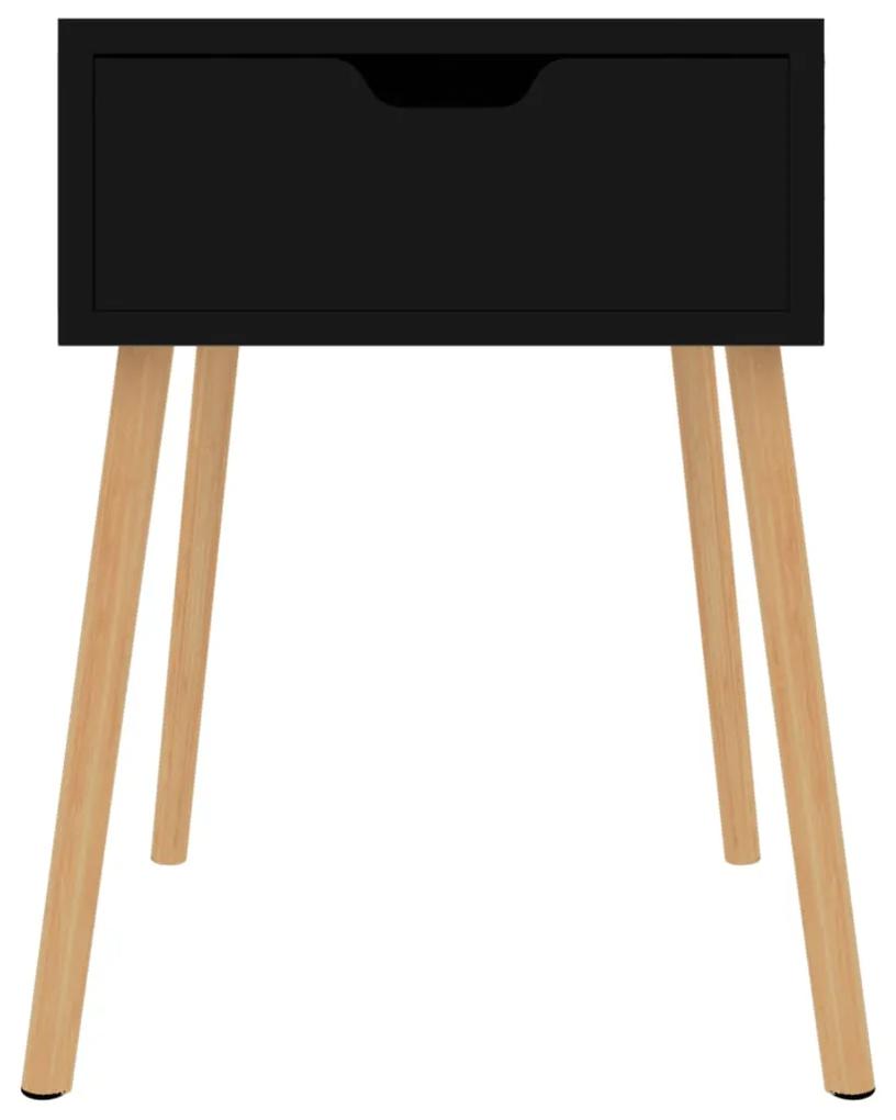 Noční stolek černý s vysokým leskem 40 x 40 x 56 cm dřevotříska