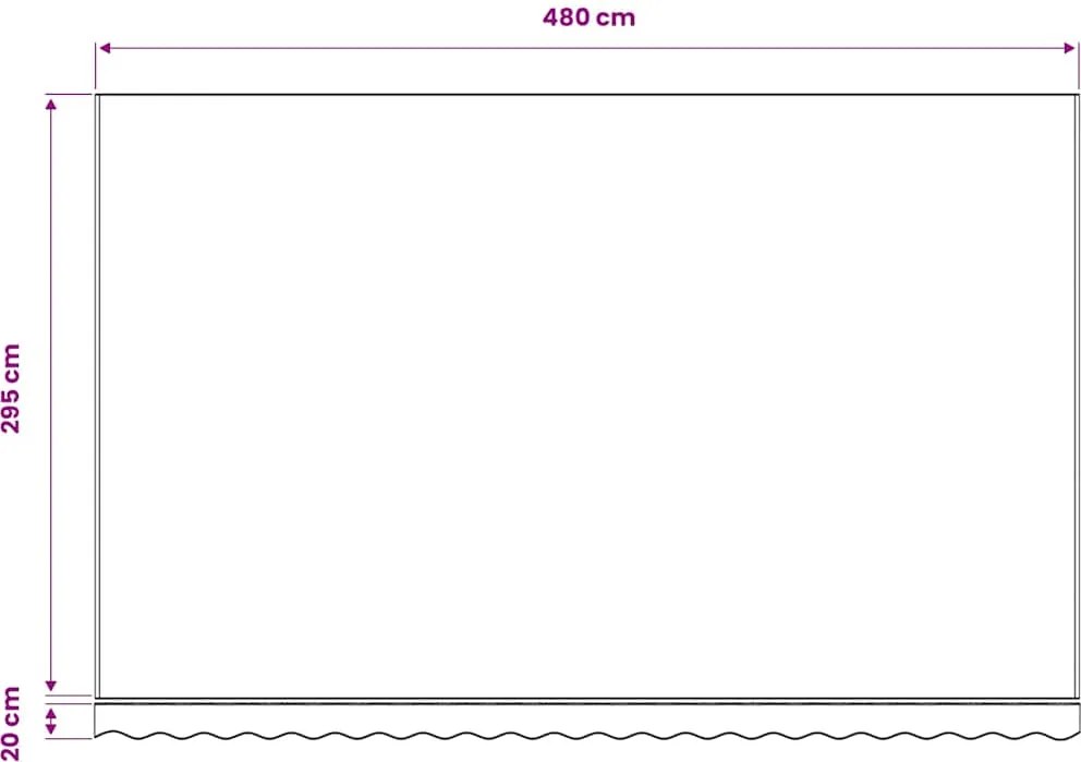 Náhradní plachta na markýzu antracitová a bílá 500 x 300 cm polyesterová 311991