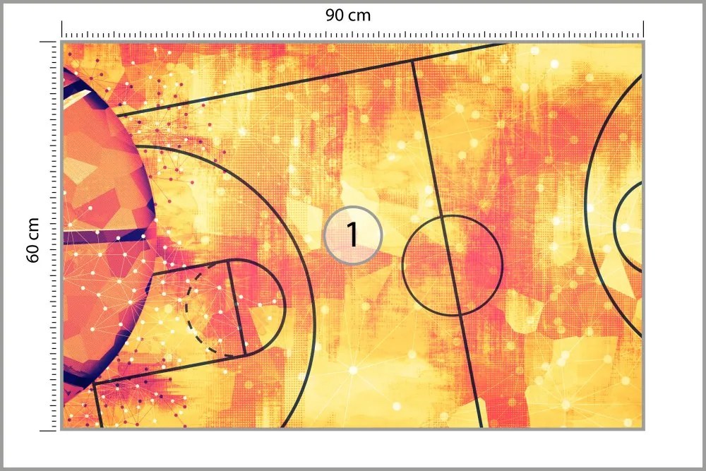 Fototapeta Abstraktní Basketbalové Hřiště Omyvatelný vlies 368x254