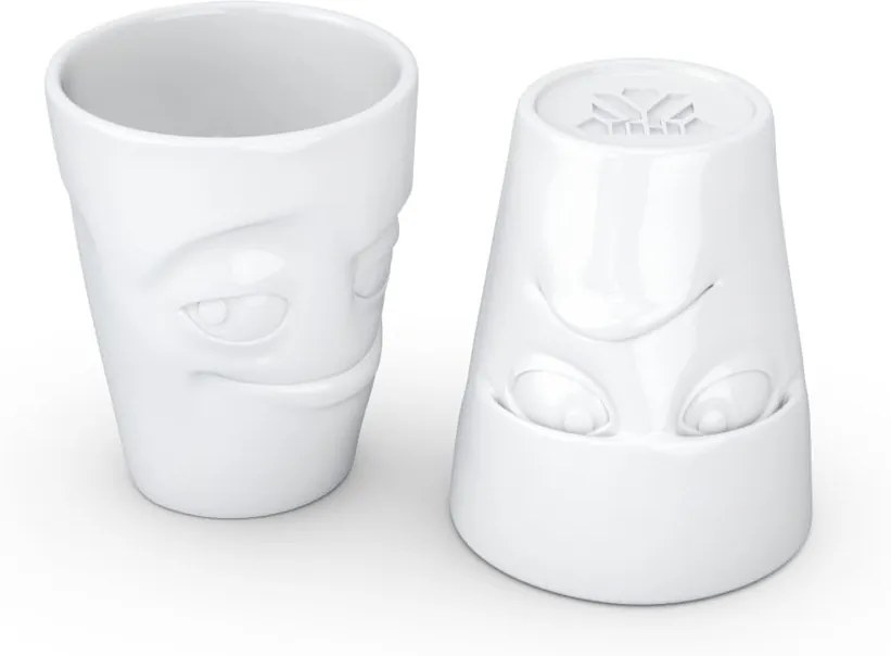 Sada 2 bílých hrnků z porcelánu 58products Grumpy & Impish