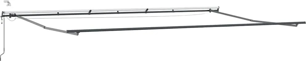 Automatická zatahovací markýza s LED antracit a bílá 600x300 cm 3310246