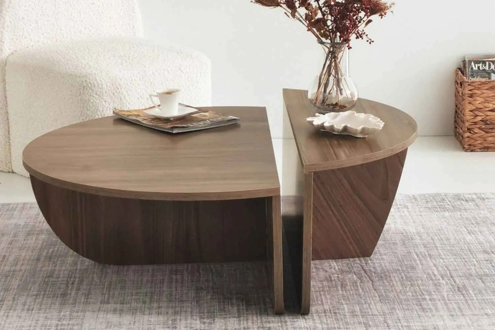 Designový konferenční stolek Baltenis 90 cm vzor ořech