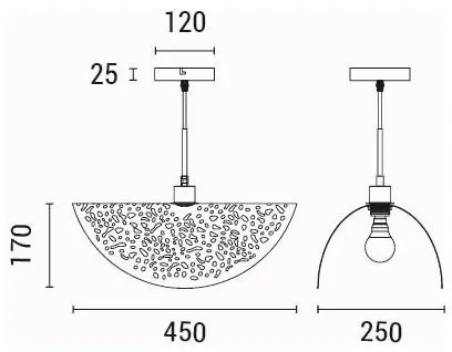 Lustr na lanku GALILEA 1xE27/15W/230V černá