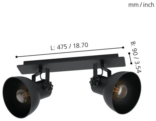 Eglo 43432 - Bodové svítidlo BARNSTAPLE 2 2xE27/40W/230V