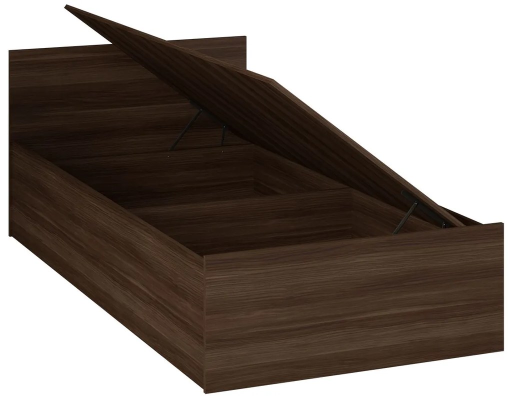 Jednolůžková postel 90 cm Irvine I23 (jasan tmavý) (s roštem a úložným prostorem). 606112