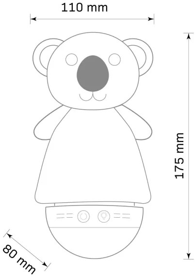 LED RGB Dětská noční lampička s melodií 3xAAA/5V koala