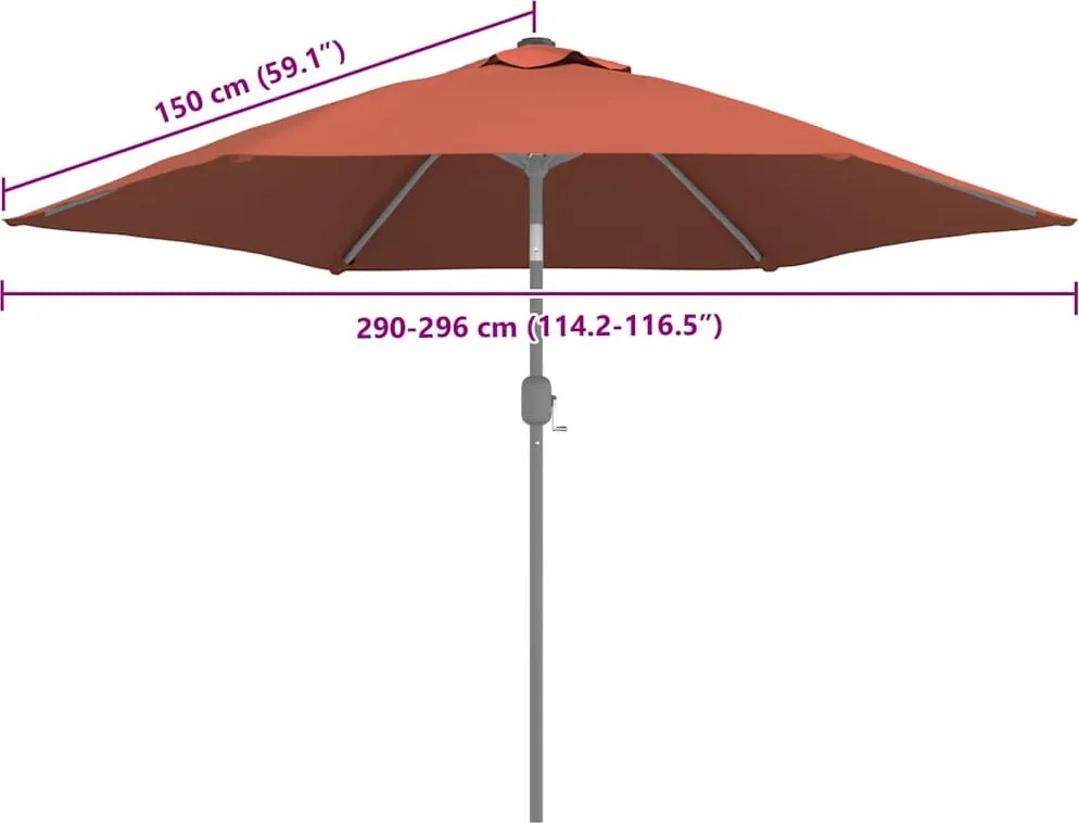 Náhradní potah na zahradní slunečník terakotový 300 cm 313801