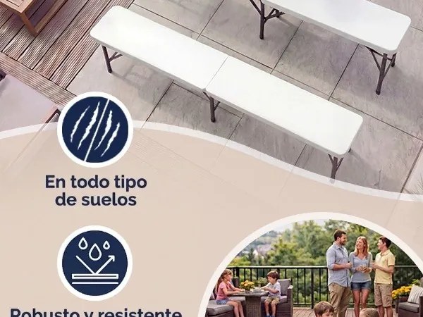 Pivní lavice sada 2 ks skládací úspora místa pro 8 osob 200kg je lavice