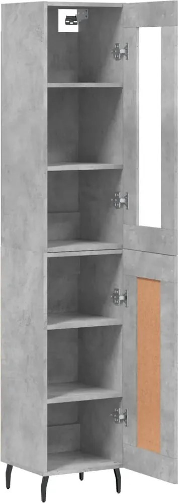 Skříň highboard betonově šedá 34,5x34x180 cm kompozitní dřevo 3199509