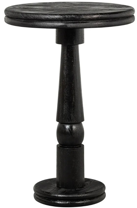 OnaDnes -20% Hoorns Černý dřevěný kulatý barový stůl Nuada 70 cm