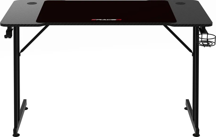 Herní stůl ERACER H1102 — 120x60 cm, kov, melamin, černá