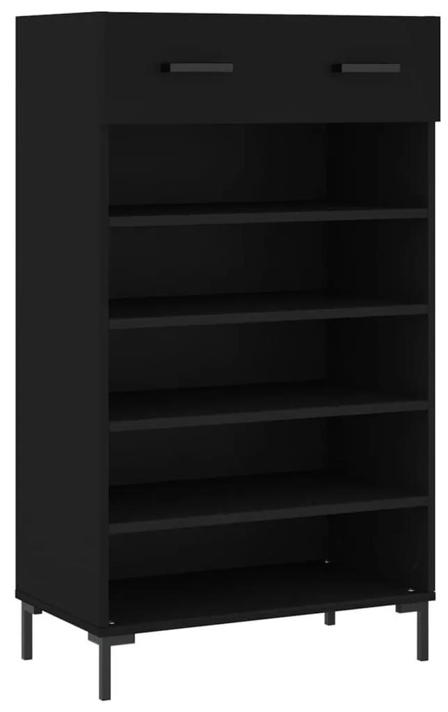 vidaXL Botník černý 60 x 35 x 105 cm kompozitní dřevo