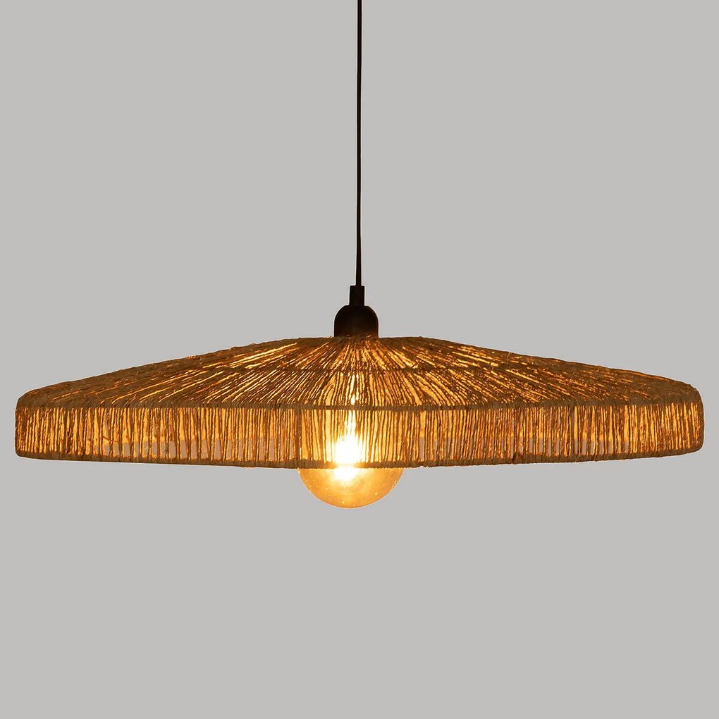 Visící lampa nad jídelní stůl BELLAMY, jutové stínítko, Ø 58 cm