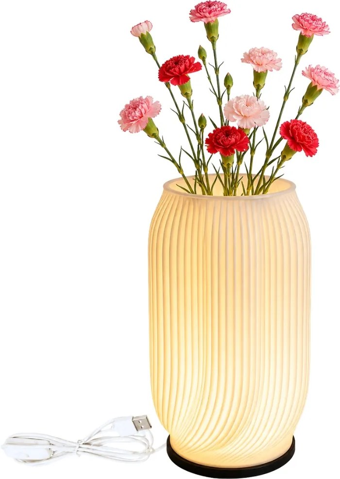 Verk Group Stolní lampy s vázou na květiny, dekorativní 2 v 1, led rgb, s dálkovým ovládáním
