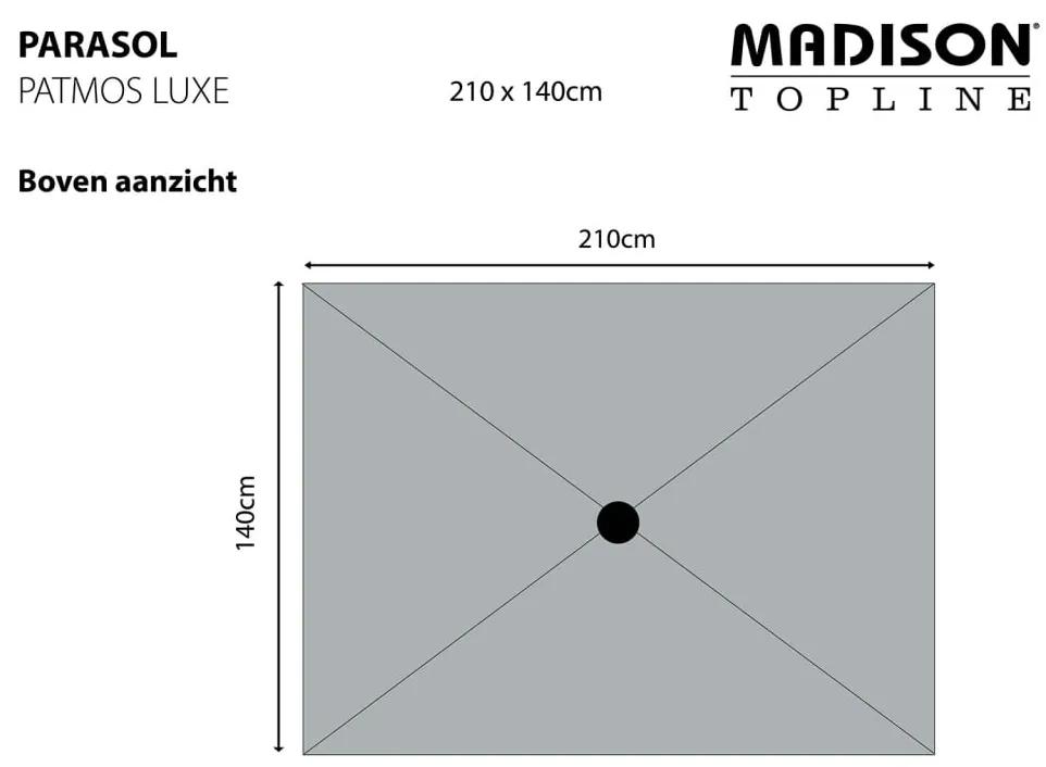 Madison Slunečník Patmos Luxe obdélníkový 210 x 140 cm šedý - Default Title
