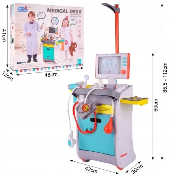 MalPlay SOUPRAVA MALÉHO LÉKAŘE LEKÁRSKÝ MOBILNÍ RTG PRO DĚTI