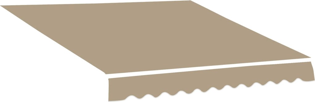 Náhradní plachta pro slunečník Outsunny - S jemnými vlnkami - Vysoce hustý polyester 280 g/m² s UV ochranou 3,82L x 2,4W (výložník) m Beige