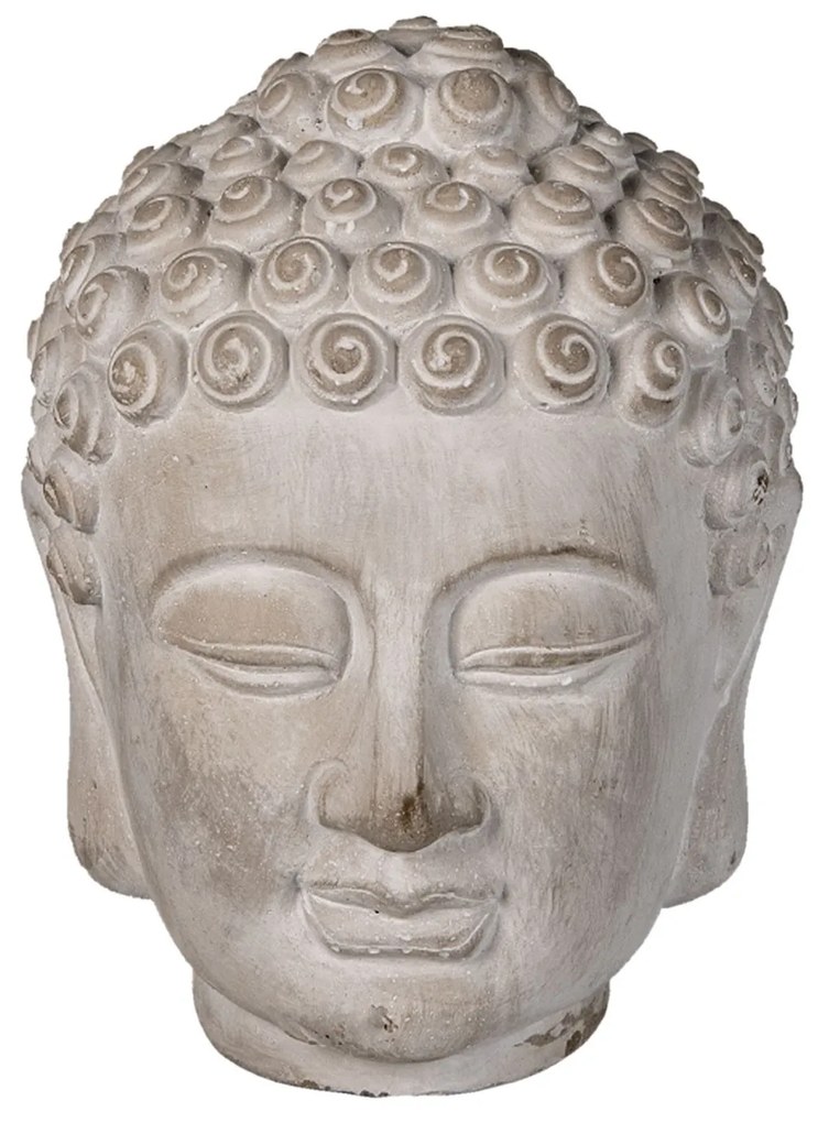 Dekorace šedá hlava Buddhy S - 13*14*17 cm