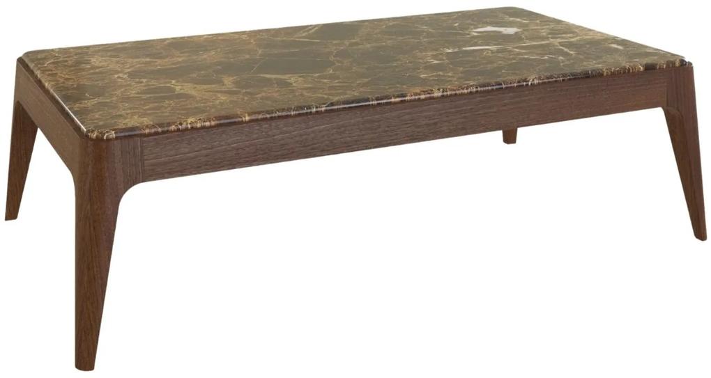 OnaDnes -20% Tmavě hnědý mramorový konferenční stolek Miotto Marano 140 x 75 cm