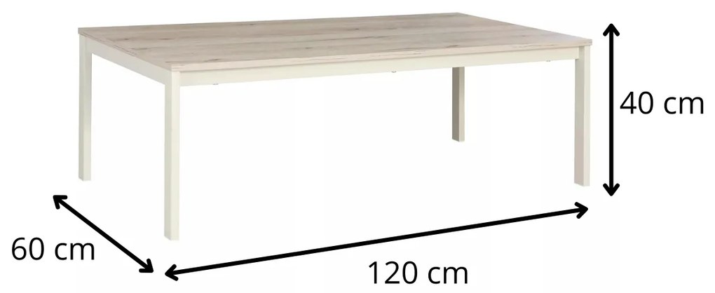 Konferenční stolek Frost 120 cm krémový/alpský dub