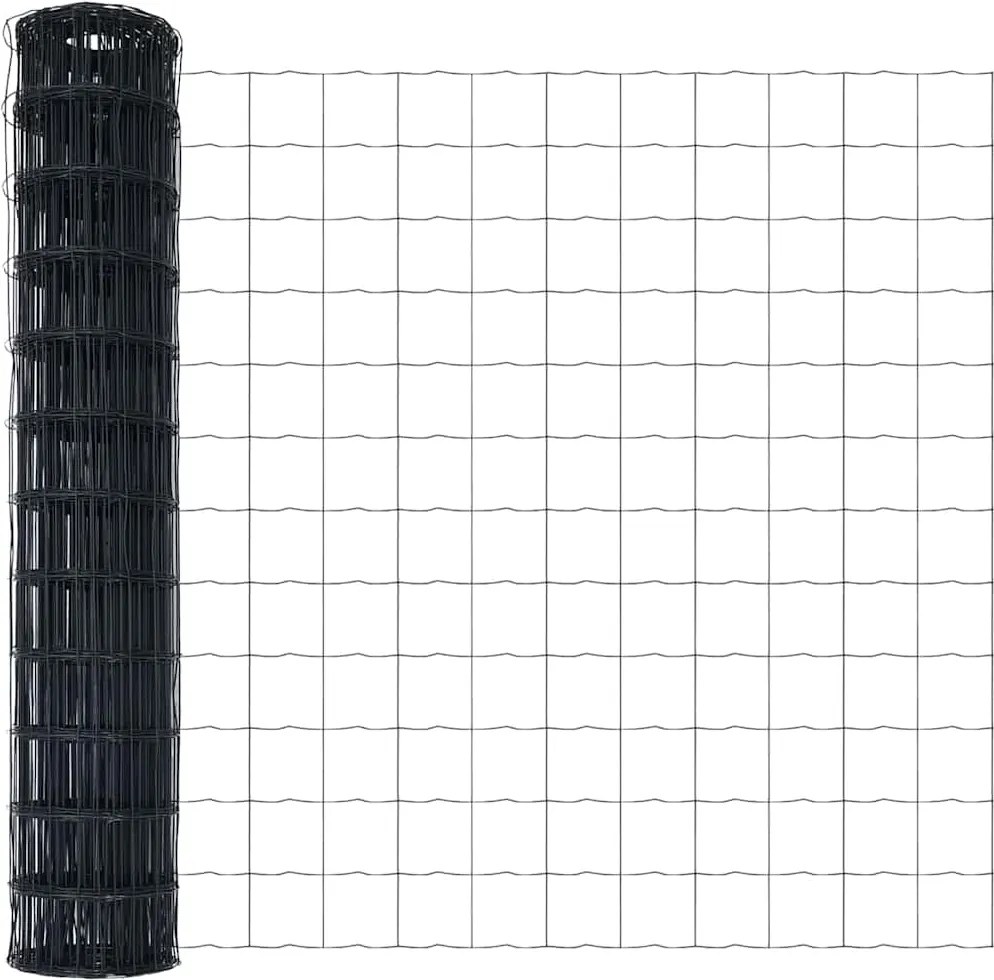 Evropský plot se hroty 10 x 1,4 m Ocel potažená PVC Šedá 3350663
