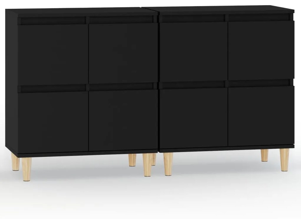 vidaXL Příborníky 2 ks černé 60 x 35 x 70 cm kompozitní dřevo