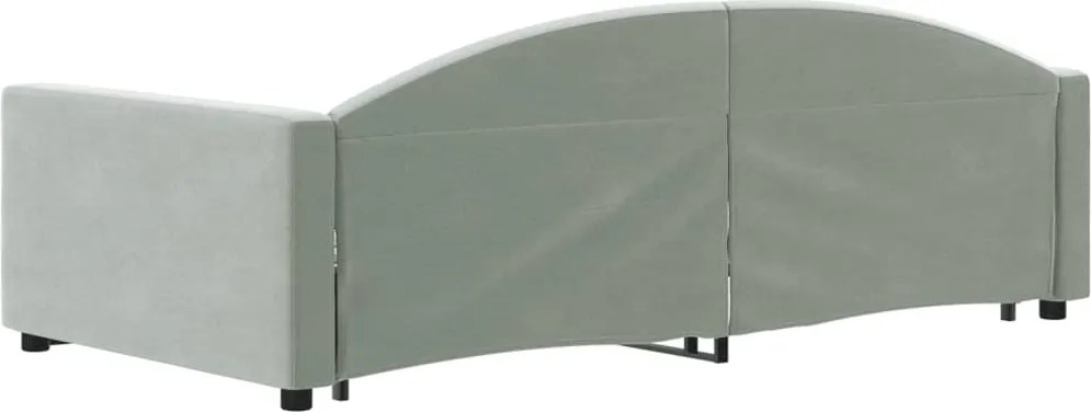 Válenda s přistýlkou světle šedá 100 x 200 cm samet 3197308