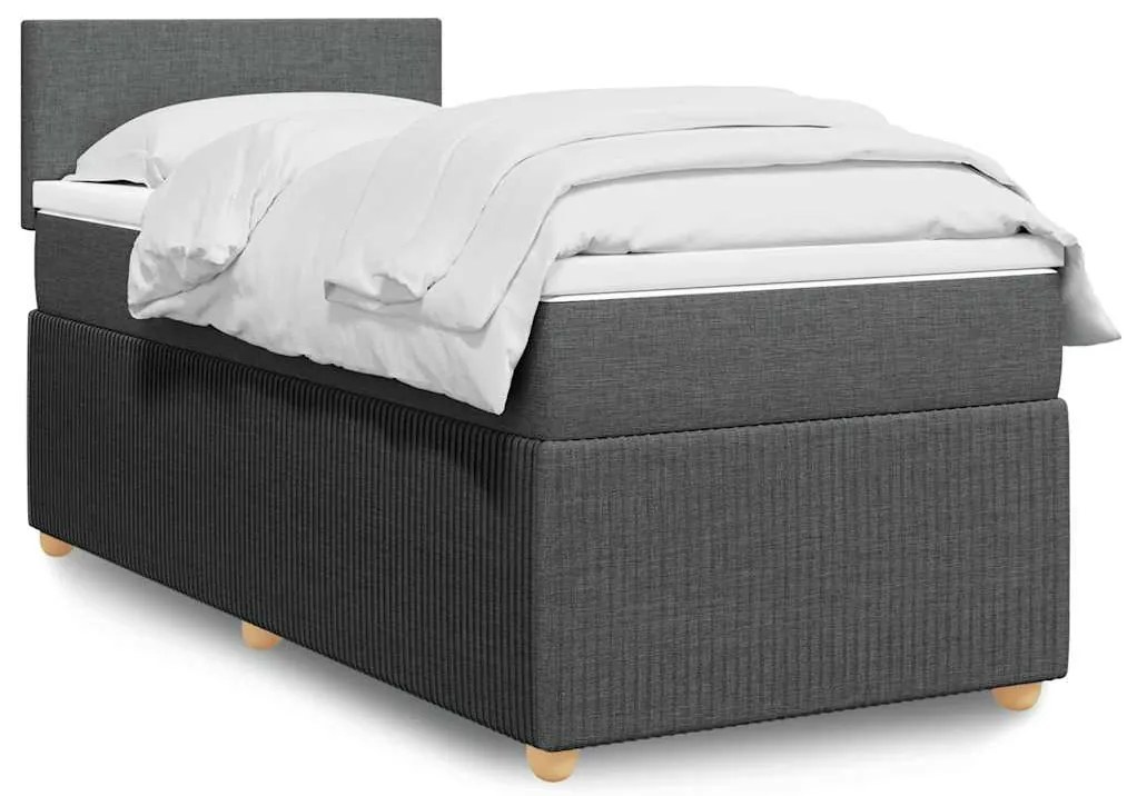 Box spring postel s matrací tmavě šedá 80 x 200 cm textil 3289577