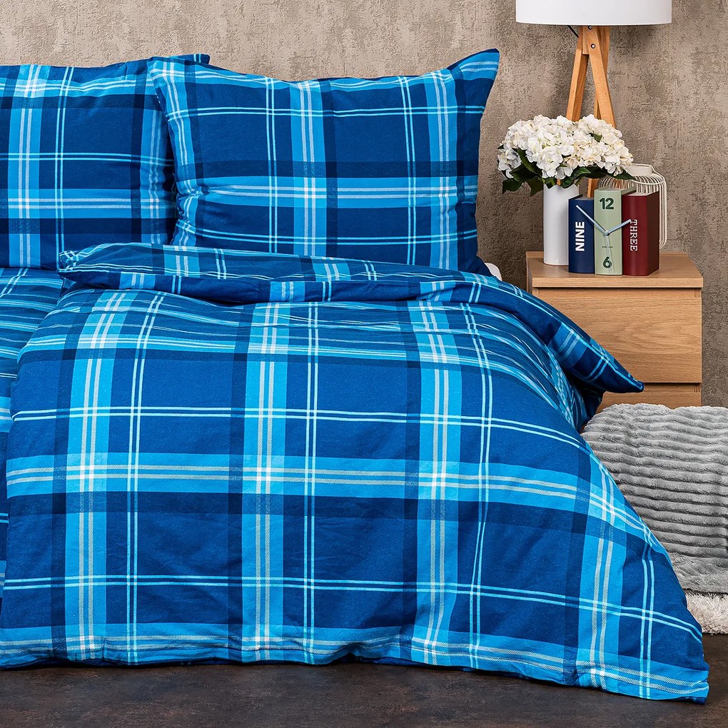 4Home Flanelové povlečení Blue plaid