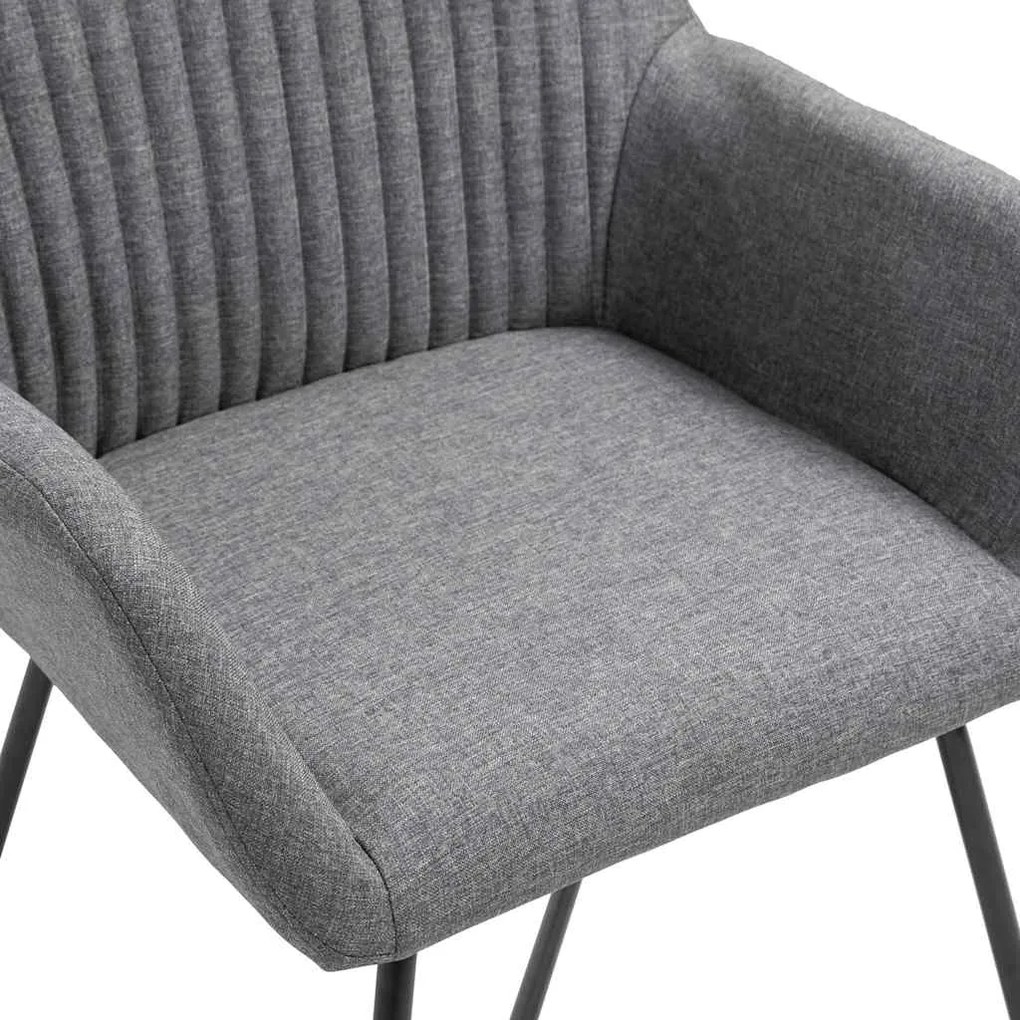 Jídelní židle 4 ks tmavě šedé textil 277096