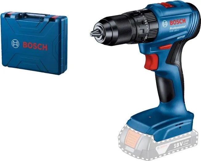 Bosch AKU vrtací šroubovák GSB 185-LI, bez aku v plastovém kufru 06019K3104