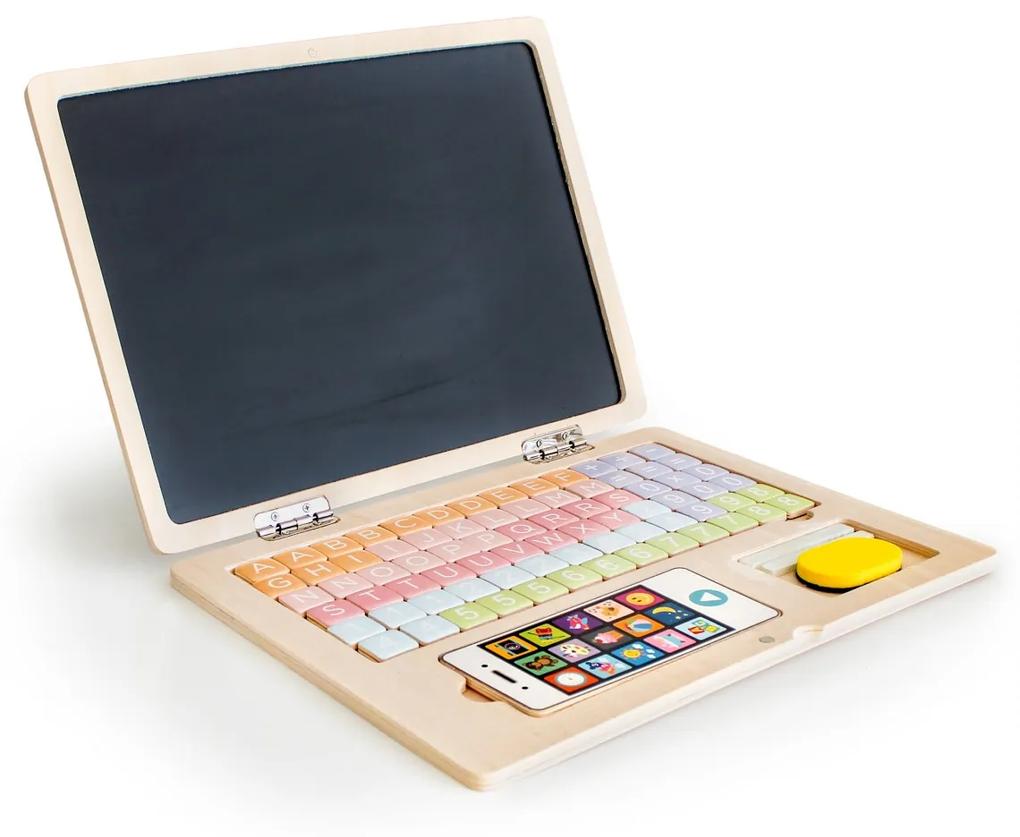 Dřevěný laptop s magnetickou deskou Eco Toys