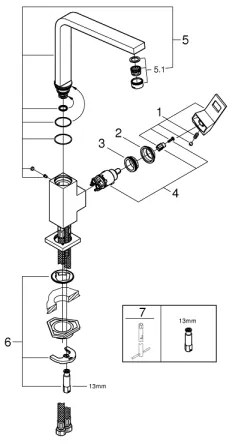 GROHE 31255000 - Dřezová baterie EUROCUBE lesklý chrom
