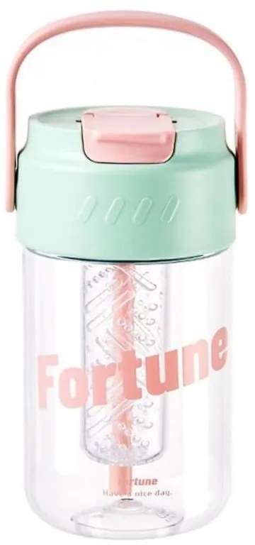 Flamenco Mystique BPA-free láhev na vodu s košíkem a brčkem 600 ML Fortune BD22