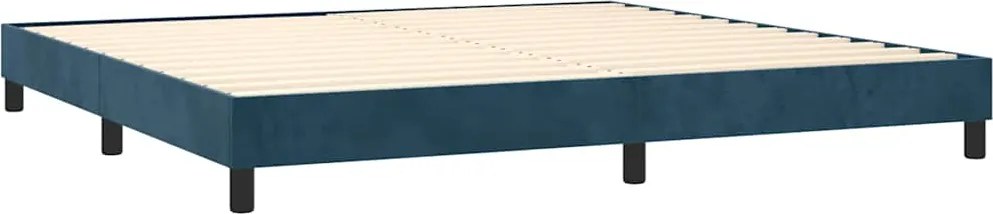 Box spring postel s matrací a LED tmavě modrá 200x200 cm samet 3134307
