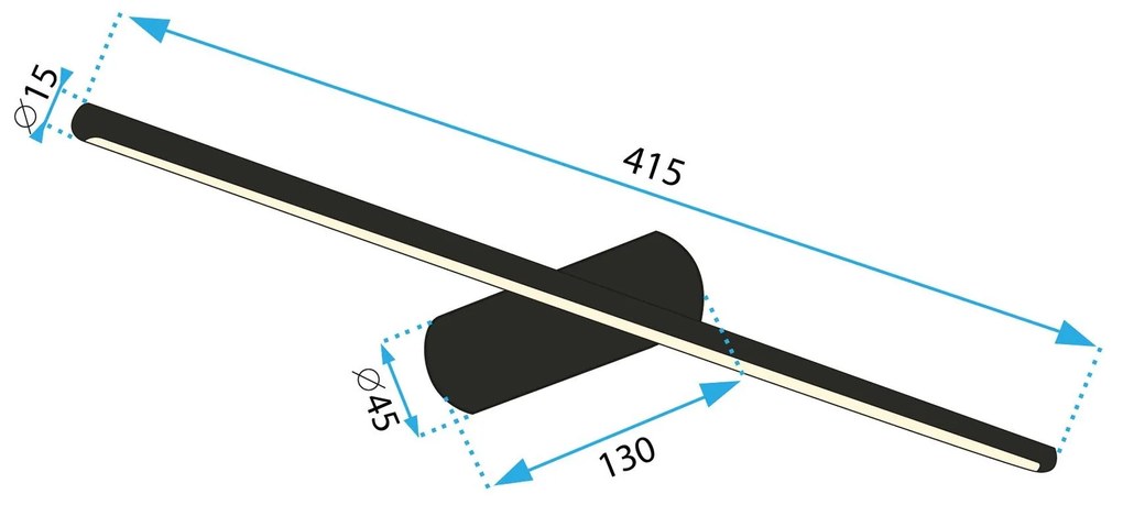 Toolight Toolight, LED nástěnné svítidlo 40cm 6W 4000K APP1341-W, černá, OSW-02431