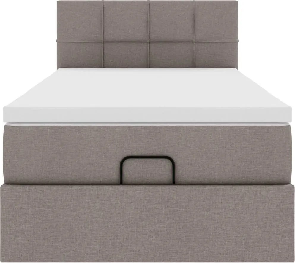 Osmanský rám postele s matrací taupe 80x200cm textil 3311418