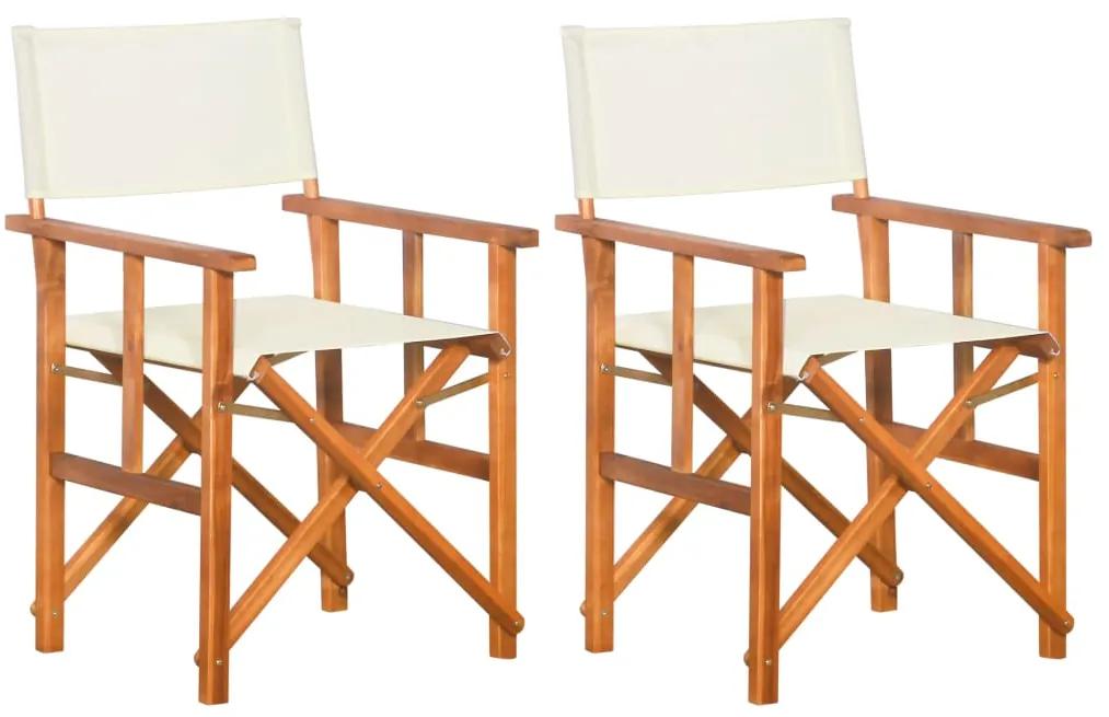 Režisérské židle 2 ks masivní akáciové dřevo,  45946