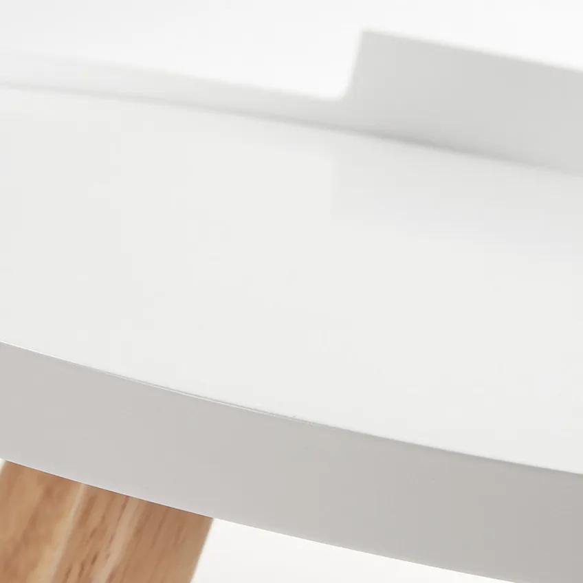 OnaDnes -20% Bílý lakovaný odkládací stolek Kave Home Kurb 46 cm