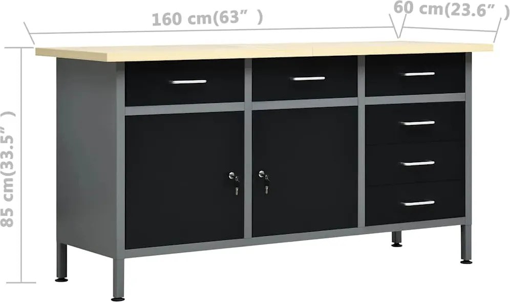 Pracovní stůl se čtyřmi nástěnnými panely 3053430