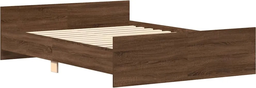 Rám postele s hlavovým a nožním čelem hnědý dub 135 x 190 cm 3203795