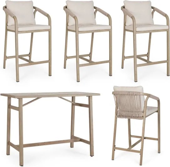 BIZZOTTO Zahradní barový set židlí a stolu KALIMERA světlý 8051836779013