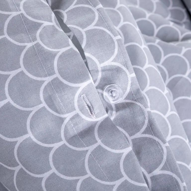 Bavlněné kombinovatelné povlečení ŠUPINY šedá polštář 40 x 70 cm