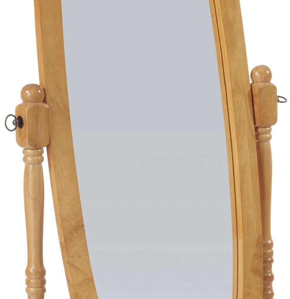 Zrcadlo stojací, v.151 cm, konstrukce z masivního kaučukovníku, moření dub - 20124 OAK